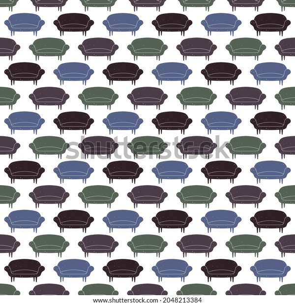 Seamless Texture Divan 60s Retro Style Stock Vector (Royalty Free ...