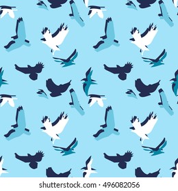 Seamless Texture Flying Birds: vector de stock (libre de regalías ...