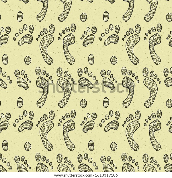 Seamless Texture Footprint Foot Background Feet Stock Vector (Royalty ...