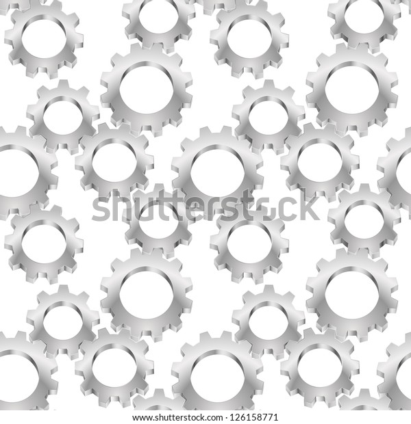 Seamless Texture Gear Illustration On White Stock Vector (Royalty Free ...