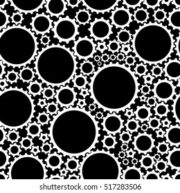 Seamless Texture Gears On Black Background Stock Vector (Royalty Free ...