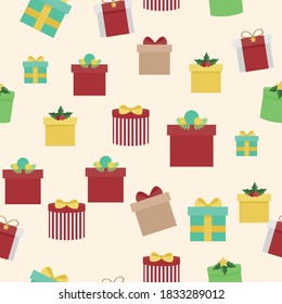 Seamless Texture Gifts Vector Illustration Festive Stock Vector ...