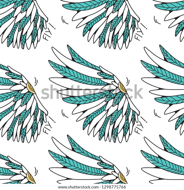 Seamless Texture Graphic Wings Repeating Pattern Stock Vector (Royalty ...