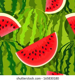 Seamless Texture Juicy Watermelon Stock Vector (Royalty Free) 165830180 ...