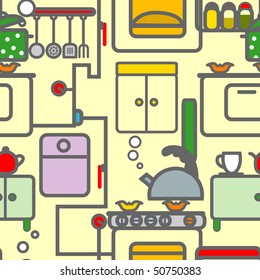Seamless Texture Kitchen Stock Vector (Royalty Free) 50750383