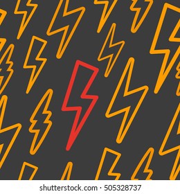 Seamless Texture Lightning Yellow Red Lightning Stock Vector (Royalty ...