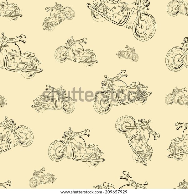 Seamless Texture Motorcycles Retro Style Stock Vector (Royalty Free ...