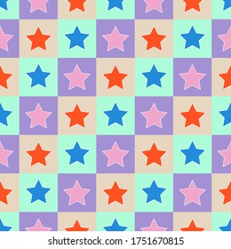Seamless Texture Multicolored Stars Staggered Order Stock Vector ...