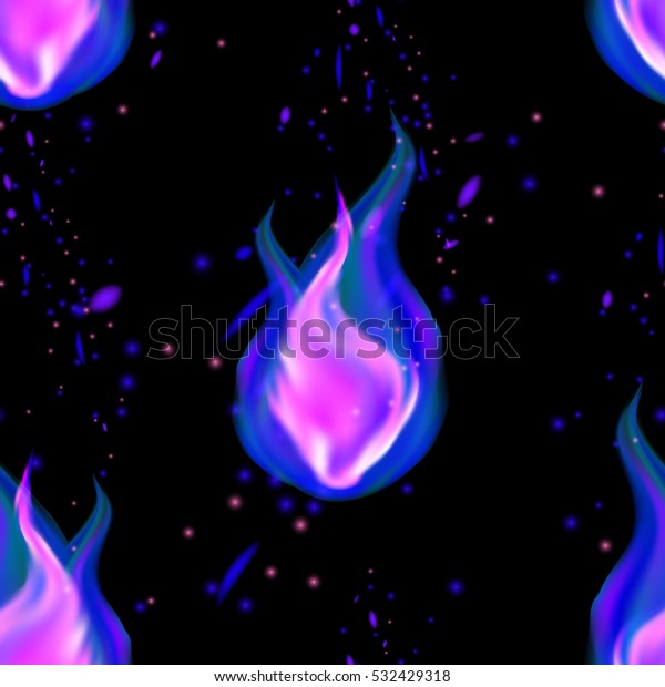 Seamless Texture Realistic Blue Flame On: vector de stock (libre de ...