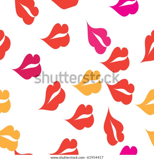 Seamless Texture Red Lips Prints : image vectorielle de stock (libre de ...