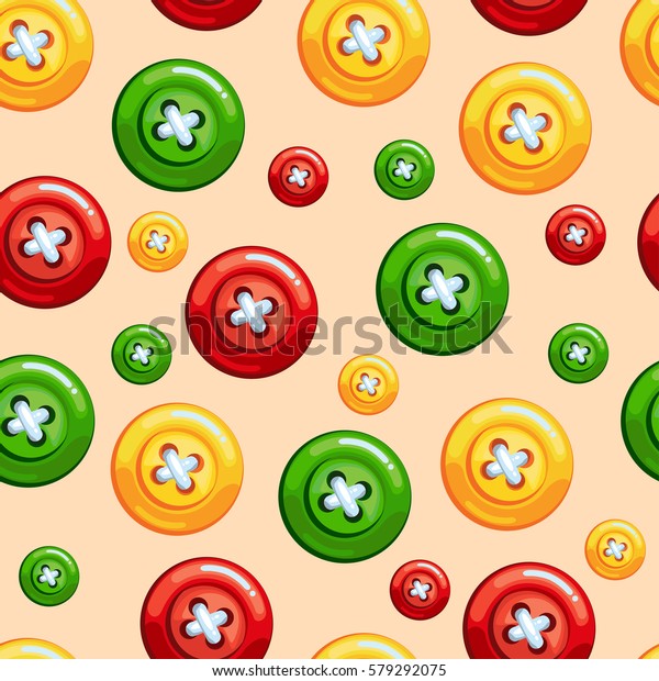 Seamless Texture Sewing Buttons Red Yellow Stock Vector (Royalty Free ...