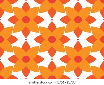 Seamless Texture Simple Orange Flower Vector Stock Vector (Royalty Free ...
