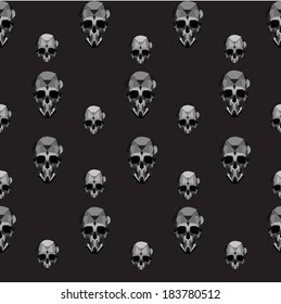 Seamless Texture Skull On Black Background Stock Vector (Royalty Free ...