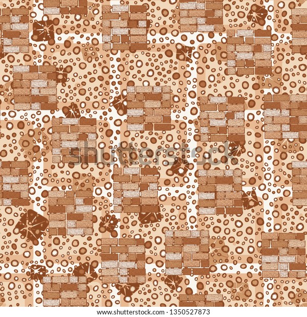 Seamless Texture Square Brick Walls On Stock Vector (Royalty Free ...