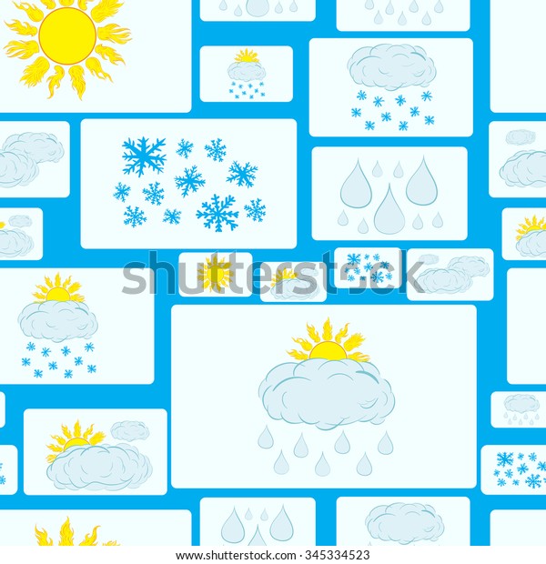 Seamless Texture Weather Signs Sun Clouds Stock Vector (Royalty Free ...