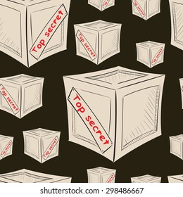 Seamless Texture Wooden Boxes Top Secret Stock Vector (Royalty Free ...