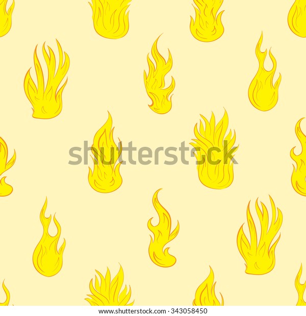 Seamless Texture Yellow Fires Fire Flame Stock Vector (Royalty Free ...
