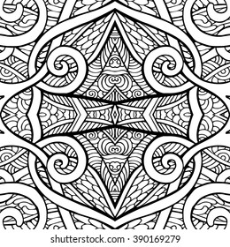 Seamless Tibet Ethnic Pattern Outline Drawing Stock Vector (Royalty ...
