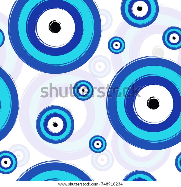 Seamless Tileable Texture Blue Greek Evil Stock Vector (Royalty Free ...