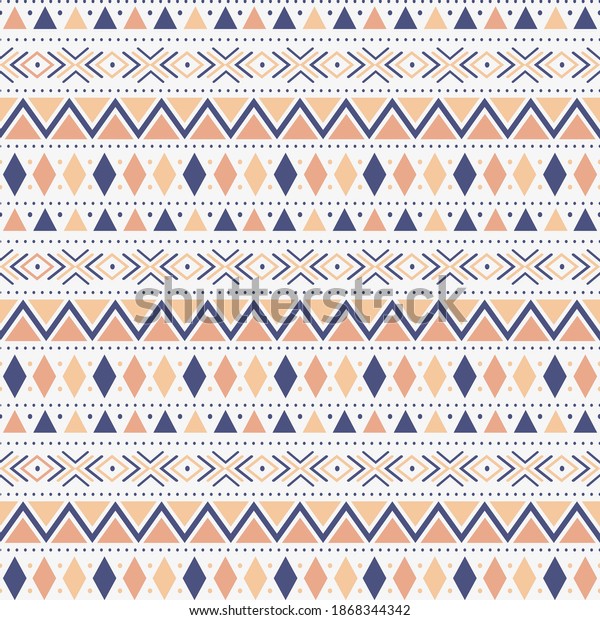 Seamless Tribal Ethnic Pattern Geometric Shapessuitable Stock Vector ...
