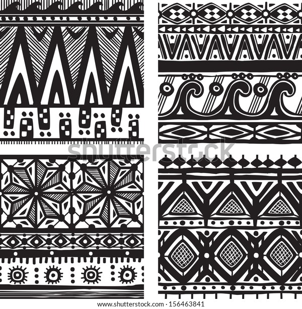 Seamless Tribal Texture Stock Vector (Royalty Free) 156463841