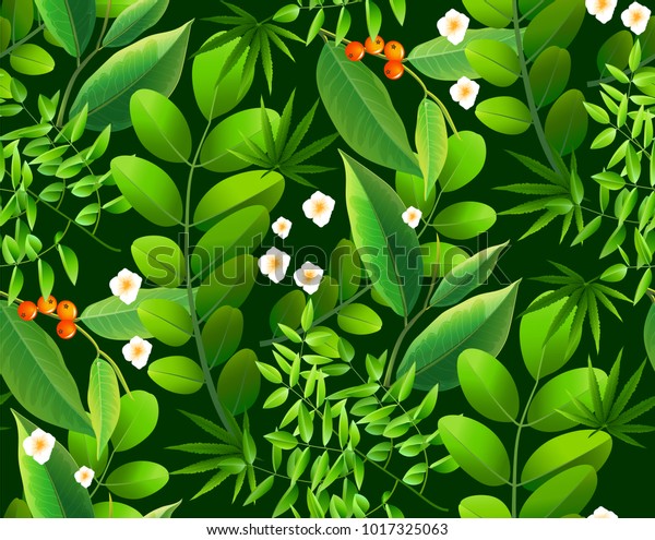 Seamless Tropical Leaf Background Invitation Greeting Stock Vector ...