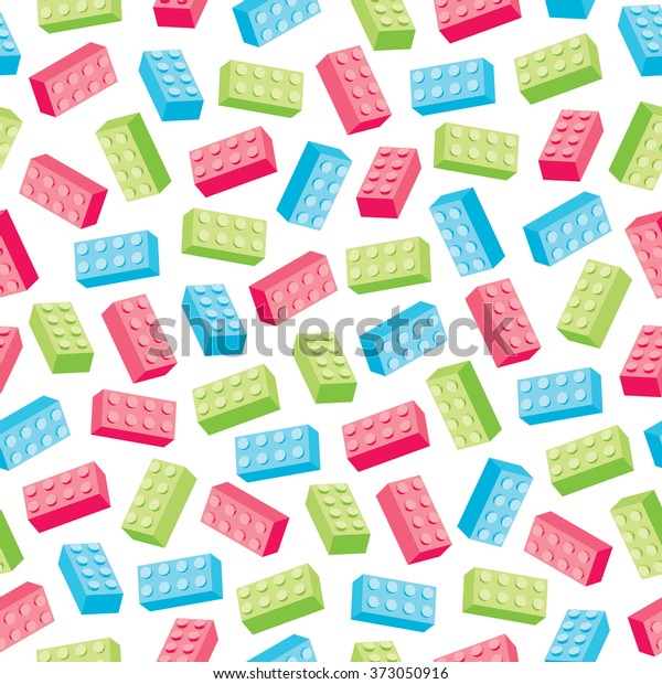 Seamless Tumbling Lego Blocks Pattern Vector Stock Vector (Royalty Free ...