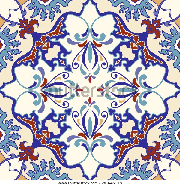 Seamless Turkish Colorful Pattern Vintage Multicolor Stock Vector ...