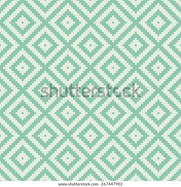 Seamless Turquoise Op Art Ethnic Pixel Stock Vector (Royalty Free ...