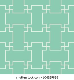 Seamless Turquoise Outline Interlocking Tribal Pattern Stock Vector ...