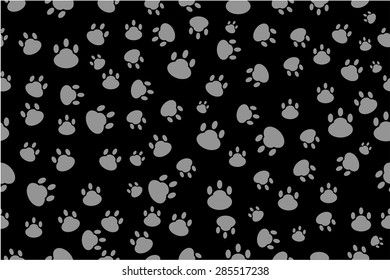 Seamless Vector Background Dog Foot Print Stock Vector (Royalty Free ...