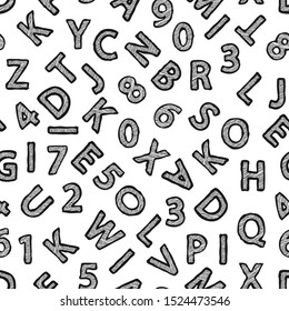 Seamless Vector Background Letters Numbers Stock Vector (Royalty Free ...