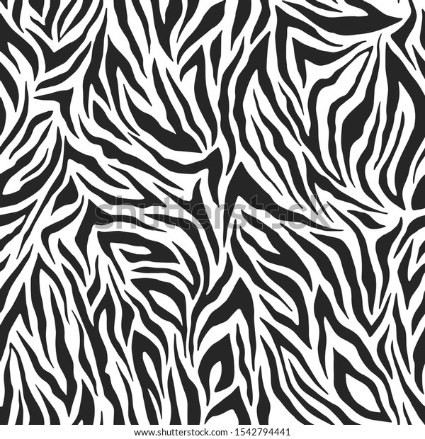 Seamless Vector Black White Zebra Pattern: vetor stock (livre de ...