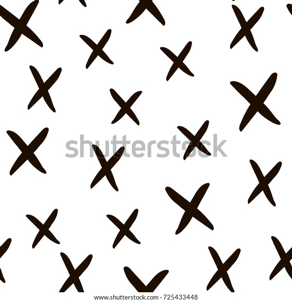 Seamless Vector Cross Pattern Black White Stok Vektör (Telifsiz ...