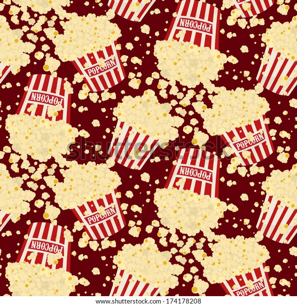 Seamless Vector Falling Popcorn Background On Stock Vector (Royalty ... Seamless Vector Falling Popcorn Background On Stock Vector (Royalty ...