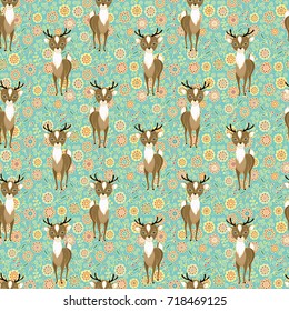 Seamless Pattern Image Elk Vector Illustration Stock Vector (Royalty ...