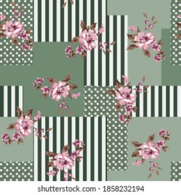 Seamless Vector Flower Bunch Design Pattern Stok Vektör (Telifsiz ...