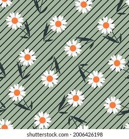 Seamless Vector Flower Stripe Design Pattern Stock Vector (Royalty Free ...