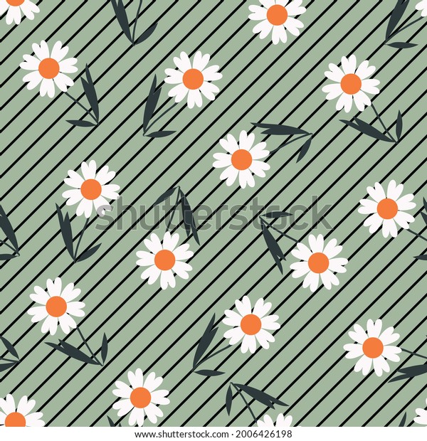 Seamless Vector Flower Stripe Design Pattern Stock Vector (Royalty Free ...