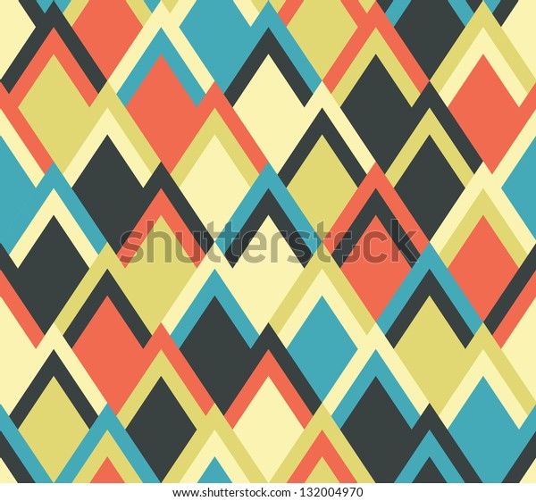 Seamless Vector Geometric Rhombus Color Pattern Stock Vector (Royalty ...