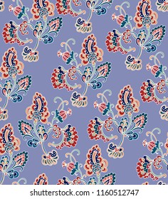 Seamless Vector Indian Floral Pattern Stok Vektör (Telifsiz) 1160512747 ...