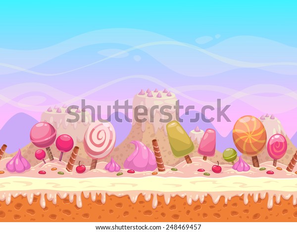 Seamless Vector Landscape Layers Parallax Effect Stock Vector (Royalty ...