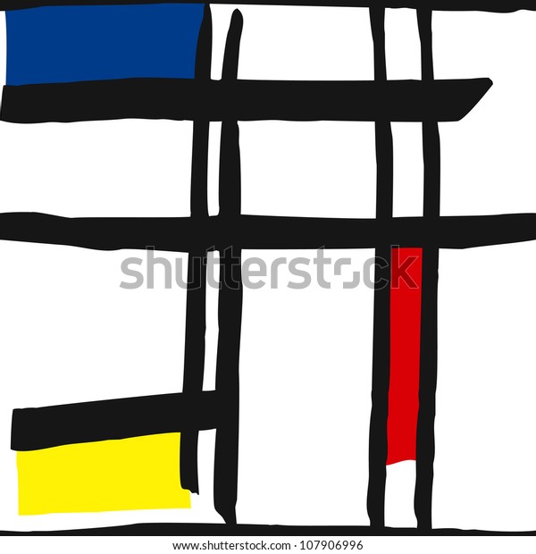 Seamless Vector Mondrian Masterpieces Geometric Art Stock Vector ...