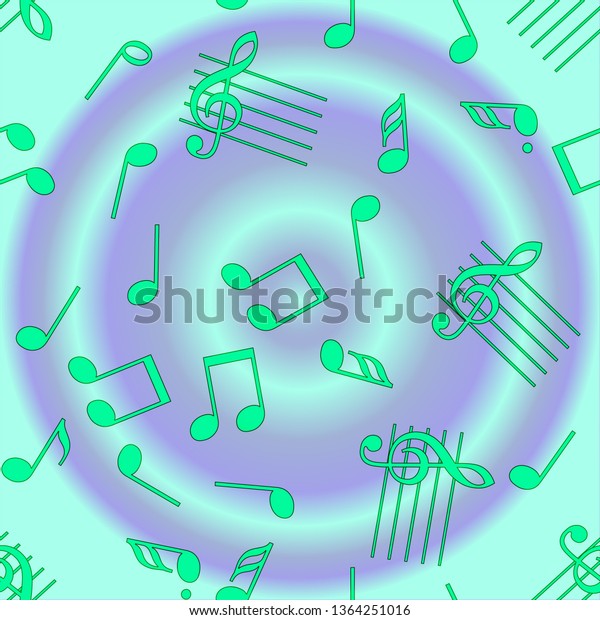 Seamless Vector Music Notes Symbols Design Stock Vector (Royalty Free ...