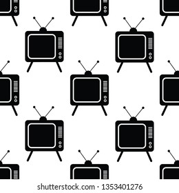Seamless Vector Retro Black White Tv Stock Vector (Royalty Free ...