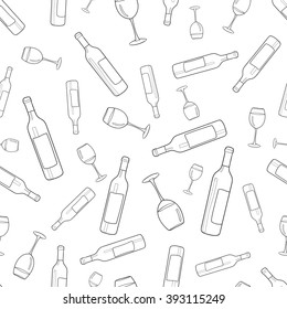 Seamless Vector Wine Background Stock Vector Royalty Free 393115249