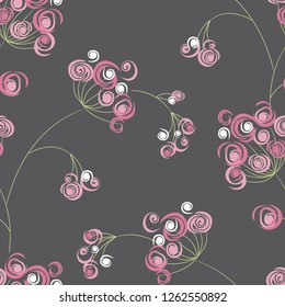 Seamless Vectorcolorful Small Geometric Flowers Grey Stok Vektör ...