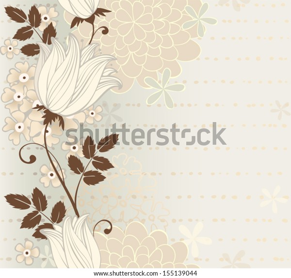 Seamless Vertical Border Flowers Vector Greeting Stock Vector (Royalty ...
