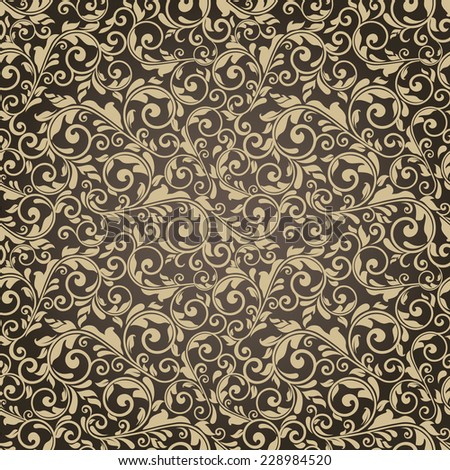Seamless Victorian Pattern On Brown Background Stock Vector (Royalty ...