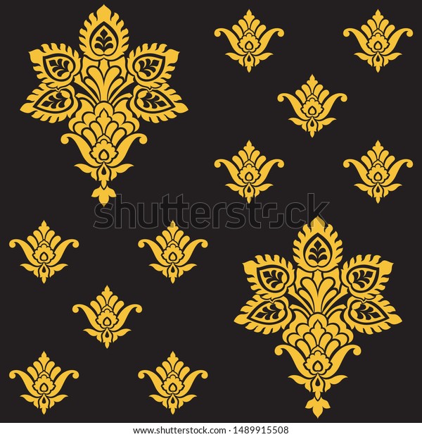 Seamless Vintage Butta Background Texture Pattern Stock Vector (Royalty ...